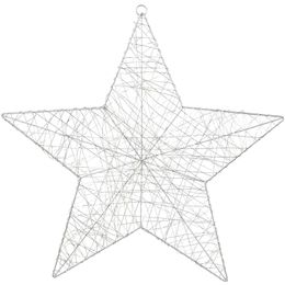 Dekostern CREATIV LIGHT, silber (silberfarben), B:50cm H:50cm, Metall, Dekosterne, mit 50 LEDs