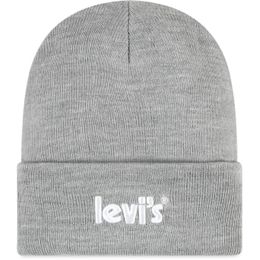 Beanie LEVI'S KIDS "LAN POSTER LOGO BEANIE", Jungen, dunkelgrau he, Kunstfaser, Mützen, UNISEX