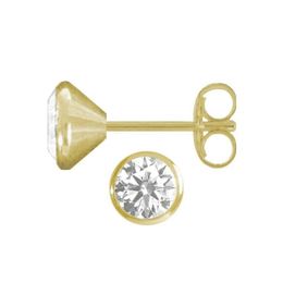 Paar Ohrstecker Firetti "Schmuck Geschenk Gold 333 Ohrschmuck Goldohrschmuck Solitär", gold (gelbgoldfarben, kristallweiß), Ohrringe, 5,5mm, Gelbgold 333, mit Zirkonia (synth.)