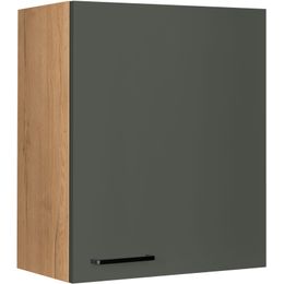 H&auml;ngeschrank Nobilia "Easytouch", Ausrichtung w&auml;hlbar, vormontiert", gr&uuml;n (front: lacklaminat mineralgr&uuml;n ultramatt, korpus: eiche sierra nachbildung), B:60cm H:72cm T:37,2cm, Schr&auml;nke, H&auml;ngeschrank, in drei Breiten: 30, 45 und 60 cm, mit Soft-Close-Funktion