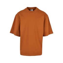 T-Shirt Urban Classics "Urban Classics Herren Organic Oversized Sleeve Tee", Herren, Gr. M, orange (terracotta), 100% Baumwolle, unifarben, oversize, Rundhals, Shirts