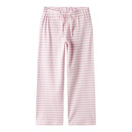 Jerseyhose name it "NKFSURAJA STRAIGHT PANT NOOS", Mädchen, Gr. 158, N-Gr, pink (parfait pink), Rippware, Obermaterial: 95% Baumwolle, 5% Elasthan, geringelt, gestreift, straight fit knöchellang, Hosen