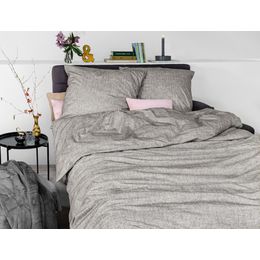 Bettwäsche Irisette "Mink 8835", silber (silberfarben), B/L: 200cm x 200cm, 1 Stk., 2 Stk., Biber, B/L: 80cm x 80cm, 3 Stk., Biber, Obermaterial: 100% Baumwolle, Bettwäsche, einzigartige kuschelig weiche Winterbettwäsche