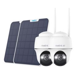 Reolink Überwachungskamera "Set 2x B440 Battery-WiFi + 2x Solarpanel", weiß, B:24,9cm H:20,5cm T:46,6cm, Überwachungskameras