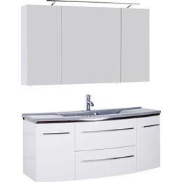 Badmöbel-Set SAPHIR "3040", weiß (weiß glanz, weiß glanz), B:120cm, Kastenmöbel-Sets, Breite 120 cm