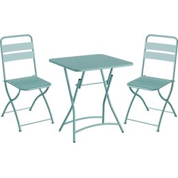 Balkonset Essentials "Breeze Bistro Set", blau (blau,), B:60cm H:87,5cm T:54cm, Stahl, Sitzmöbel-Sets, in verschiedenen Farben erhältlich