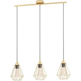Eglo Hängeleuchte "TARBES", grau (messingfarben), 3, H: 130cm, 1 Stk., Leuchten, Hängelampe Esszimmer, Retro Look, Pendellampe, E27