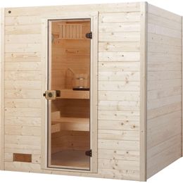 Sauna Weka "Valida", beige (natur), Saunaofen, integrierte Steuerung, 9 kW, Saunen, 9 kW-Ofen mit integrierter Steuerung