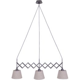 Näve NÄVE Pendelleuchte "ADRIENNE", braun (braun, natur), 3, Ø 52cm, 1 Stk., Leuchten, w: 52-86cm nature 3x E27 max. 40W,Material: Eisen, PVC Kunststoff, Pendelleuchte