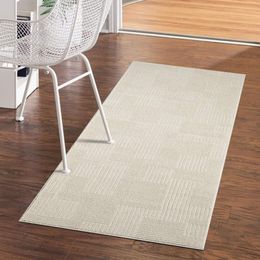 Teppich Carpet City "FLAIR177", beige, B:80cm H:11mm L:150cm, Obermaterial: 50% Polyester, 50% Polypropylen, Teppiche, Teppich, Kurzflor-Teppich, Skandi-Stil, Wohnzimmer