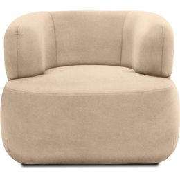 Sessel DOMO collection "800012 Designsessel, komfortabel und elegant, organische Formensprache", beige, B:90cm H:71cm T:86cm, 95% Polyester, 5% Nylon, Sessel, Sessel, formsch&ouml;ner Polstersessel zum Relaxen und Entspannen
