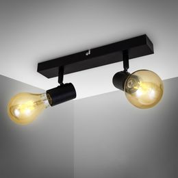 B.K.LICHT LED Deckenspots, schwarz, 2, H: 11cm, Leuchten, Deckenleuchte, Retro, Deckenlampe, Industriedesign, schwarz-matt