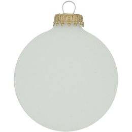 Weihnachtsbaumkugel KREBS GLAS LAUSCHA "CBK70801, Weihnachtsdeko, Christbaumschmuck, Christbaumkugeln Glas", wei&szlig; (transparent, wei&szlig;), &Oslash;:7cm, Glas, Weihnachtsbaumkugeln, aus Glas