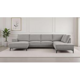 Wohnlandschaft Places of Style, B:345cm H:85cm T:210cmlight grau, 92%PES 8%NY, Sofas, "XXL Sofa Oland, Struktur, Flachgewebe, Luxus-Microfaser,