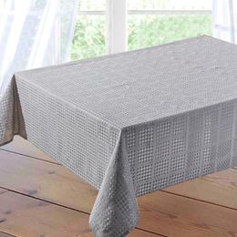 Tischdecke Delindo Lifestyle "Rebecca" Gr. 3, grau, B:130cm L:160cm, Polyester, Tischdecken, Jacquardgewebtes unifarben