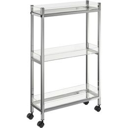 Rollwagen HEINE HOME, grau (chromfarben), B:45cm H:72cm T:15cm, Acryl, Metall, Rollwagen, Rollwagen
