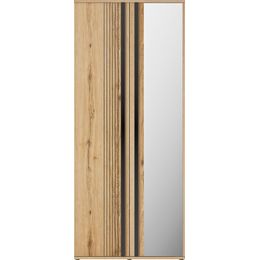 Schrankmodule GAMI "Enzo", braun (natur), B:100cm H:235cm T:61cm, Spanplatte, Schränke, Verschiedene Module einfach zu kombinieren