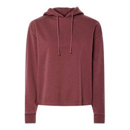 Kapuzensweatshirt Pieces "PCCHILLI LS WASHED SWEAT HOODIE NOOS BC", Damen, Gr. M, tawny port detail:washed, Sweatware, Obermaterial: 50% Baumwolle, 50% Polyester, unifarben, Modisch, regular fit normal, Rundhals, Rippbündchen, Sweatshirts