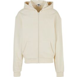 Sweatjacke Urban Classics "Urban Classics Herren Ultra Heavy Zip Hoody", Herren, Gr. XXL, beige (sandweiß), 100% Baumwolle, unifarben, Sweatjacken
