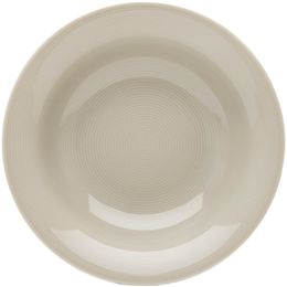 Pastateller Van Well "Jive, tiefer Teller 20 cm, 6 Stück", beige, H:4,5cm Ø:20cm, Porzellan, Speiseteller, dezentes Spiraldekor, spülmaschinen-und mikrowellengeeignet