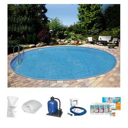 Rundpool Clear Pool "PREMIUM IBIZA", weiß, H:120cm Ø:600cm, Schwimmbecken, inkl. umfangreichem Zubehör in verschiedeneren Größen