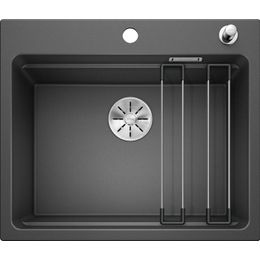 Granitspüle Blanco "ETAGON 6", grau (anthrazit), B:51 H:23 T:60, Verbundwerkstoff, Küchenspülen, inklusive 2 Gratis ETAGON-Schienen aus Edelstahl