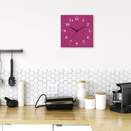 Wanduhr Artland "Uni Trendfarben", pink, B:30cm H:30cm T:0,3cm, Wanduhren, wahlweise mit Quarz- oder Funkuhrwerk, lautlos ohne Tickgeräusche