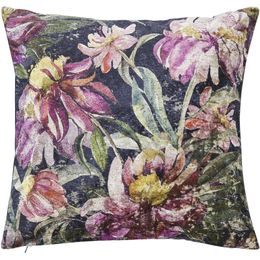 Kissenh&uuml;lle done. "Peonies", bunt, B:45cm L:45cm, Polyester, Obermaterial: 100% Polyester, Kissenbez&uuml;ge, Kissenh&uuml;lle, Vorderseite im Vintage-Look