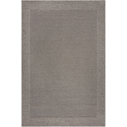 Teppich FLAIR RUGS "Rue", grau, B:160cm H:10mm L:230cm, Kunstfaser, Wolle, Teppiche, aus einem Wollmischgewebe, handgearbeitet
