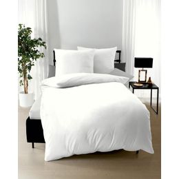 Bettwäsche Kaeppel "Uni", weiß, B/L: 155cm x 220cm, 1 Stk., 1 Stk., Mako-Satin, B/L: 80cm x 80cm, 2 Stk., Mako-Satin, Obermaterial: 100% Baumwolle, Bettwäsche, Unifarben