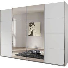 Schwebetürenschrank Rauch "Kleiderschrank Schrank Garderobe Wäscheschrank Ankleide SYNCRONO", weiß (weiß, spiegel), B:271cm H:211cm T:62cm, Schränke, mit Synchronöffnung
