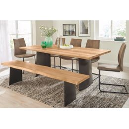 NIEHOFF SITZMÖBEL Wangentisch NIEHOFF SITZMÖBEL "Tree Top", braun (schwarzeiche), B:220cm H:76cm T:100cm, Tische, mit nachgebildeter Baumkante, in 4 Breiten