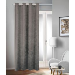 Vorhang HOMING "Stromboli" Gr. 1, grau (dunkelgrau), B:135cm H:245cm, Polyester, Gardinen, Fertigschal