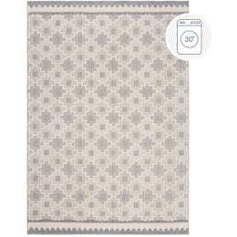 Teppich FLAIR RUGS "Graysen", grau, B:78cm H:4mm L:150cm, Kunstfaser, Teppiche, Teppich, Waschbarer Geometrischer Teppich