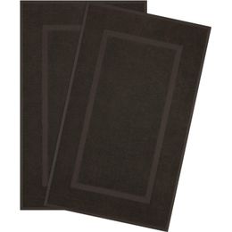 Badematte HAMMETEX "Hotelmatte, Duschvorleger", braun, H:5mm, Baumwolle, Badematten, 2-teiliges Set, einfarbig, 100% Baumwolle