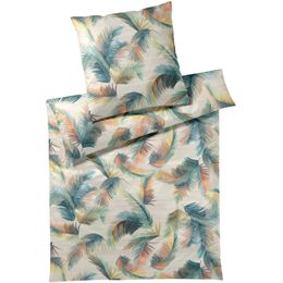 Bettwäsche Elegante "Copacabana", beige (natur), B/L: 135cm x 200cm, 1 Stk., 1 Stk., Satin, B/L: 80cm x 80cm, 2 Stk., Satin, Obermaterial: 50% Baumwolle, 50% Viskose, Bettwäsche, angenehmes Hautgefühl