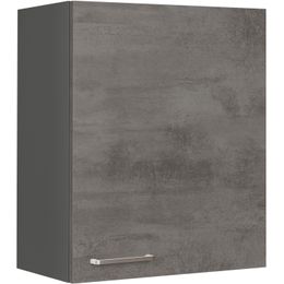 H&auml;ngeschrank Nobilia ""Riva", Ausrichtung w&auml;hlbar, vormontiert", grau (front: beton schiefergrau nachbildung, korpus: schiefergrau), B:60cm H:72cm T:37,2cm, Schr&auml;nke, H&auml;ngeschrank, in drei Breiten: 30, 45 und 60 cm, mit Soft-Close-Funktion