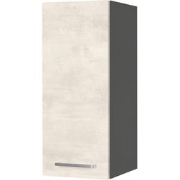 H&auml;ngeschrank Nobilia ""Riva", Ausrichtung w&auml;hlbar, vormontiert", wei&szlig; (front: wei&szlig;beton nachbildung, korpus: schiefergrau), B:30cm H:72cm T:37,2cm, Schr&auml;nke, H&auml;ngeschrank, in drei Breiten: 30, 45 und 60 cm, mit Soft-Close-Funktion