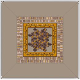 Outdoorteppich BENT "Verbindbarer Teppich Afrika", gelb (afrika druck), Teppiche, B : 250cm 1 Stk., 4mm, L: 250cm, Polyester, PFC frei, B:250cm H:4mm L:250cm