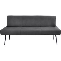 K+w Komfort & Wohnen Polsterbank K+W KOMFORT & WOHNEN "Giacomo I", grau (asphalt, schwarz), B:177cm H:87cm T:62cm, Sitzbänke, Metallfüsse in schwarz, wahlweise in der Breite 200cm oder 177cm