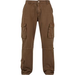 Cargohose DEF "DEF Herren DEF Pocket Cargopant", Herren, Gr. 30, Normalgrößen, braun, 98% Baumwolle, 2% Elasthan, unifarben, relaxed fit, Hosen