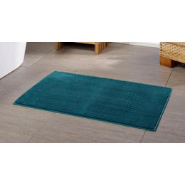G&ouml;zze Badematte G&Ouml;ZZE "Chenille" Gr. 2, blau (petrol), H:15mm, Polyester, Badematten, Badematte, Badteppich, Uni Farben, besonders weich durch Microfaser, waschbar