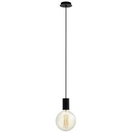Eglo Hängeleuchte "POZUETA Schnurpendel, Pendelllampe, schwarz, Stahl, Esstischlampe, E27", schwarz, 1, Ø 12,5cm H: 110cm, 1 Stk., Leuchten, Hängelampe, Wohnzimmerlampe, Vintage, Industrial, modern, 110x12,5cm