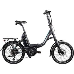 Zündapp E-Bike ZÜNDAPP "X100" Gr. 45, schwarz (schwarz, türkis, schwarz), Elektrofahrräder, 45cm, 20 Zoll (50,80cm), Pedelec, Elektrofahrrad für Damen u. Herren, Topseller