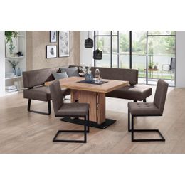 K+w Komfort & Wohnen Essgruppe K+W KOMFORT & WOHNEN "Spider II", braun (coffee,), B:165cm H:88cm T:50cm, Sitzmöbel-Sets, langer Schenkel wahweise in 2 Breiten, 2 Freischwinger, 1 Tisch