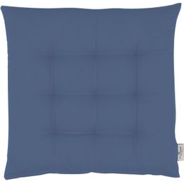 Sitzkissen Tom Tailor HOME "Dove", blau (jeansblau, unifarben), B:40 L:40, Baumwolle, Dekokissen_Sitzkissen_Kissenhüllen, TOM TAILOR unifarbenes, abgestepptes Sitzkisssen DOVE, 2er Pack