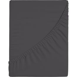 Spannbettlaken bellana "bellana premiumstretch", grau (anthrazit), 1 Stk., Jersey-Elasthan, 140-160x200-220, Jersey-Elasthan, Obermaterial: 95% Baumwolle, 5% Elasthan, Bettlaken, super elastisch