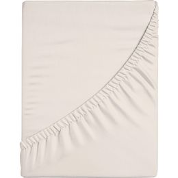 Spannbettlaken bellana "bellana premiumstretch", schnee, 1 Stk., Jersey-Elasthan, 140-160x200-220, Jersey-Elasthan, Obermaterial: 95% Baumwolle, 5% Elasthan, Bettlaken, super elastisch