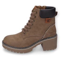 Schnürstiefelette Dockers by Gerli, Damen, Gr. 41, grau (taupe), Nubuklederimitat, Klassisch, Schuhe, Winterstiefel, Hiking Boots, Schnürstiefel mit Warmfutter