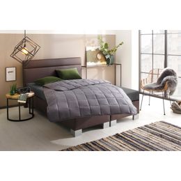 Einziehdecke Home Affaire "Jayden, Bettdecke 135x200 cm", grau (anthrazit), B:155cm L:220cm, Bezug: 100% Baumwolle. Füllung: 100% Polyester, Bettdecken, Bettdecken, Sommer, Winter, Decke fördert ruhigen Schlaf
